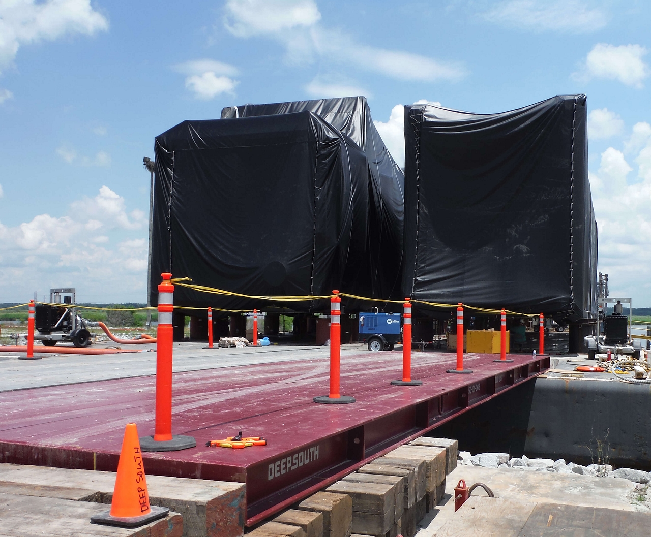 Double-wide SPMT Transport | Fabricator to Barge Transport